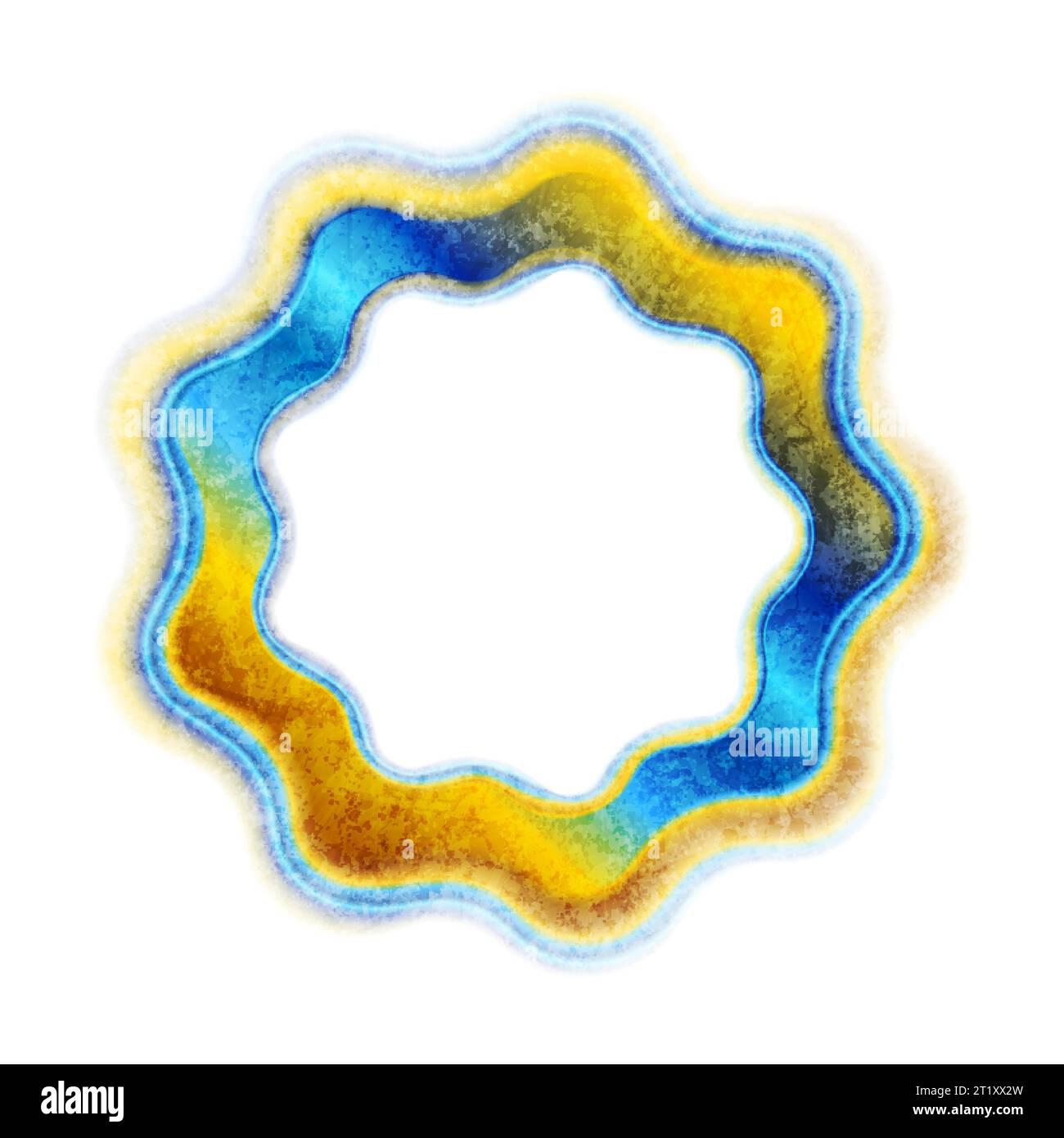 Blue orange glowing grunge wavy circle abstract hi-tech background ...