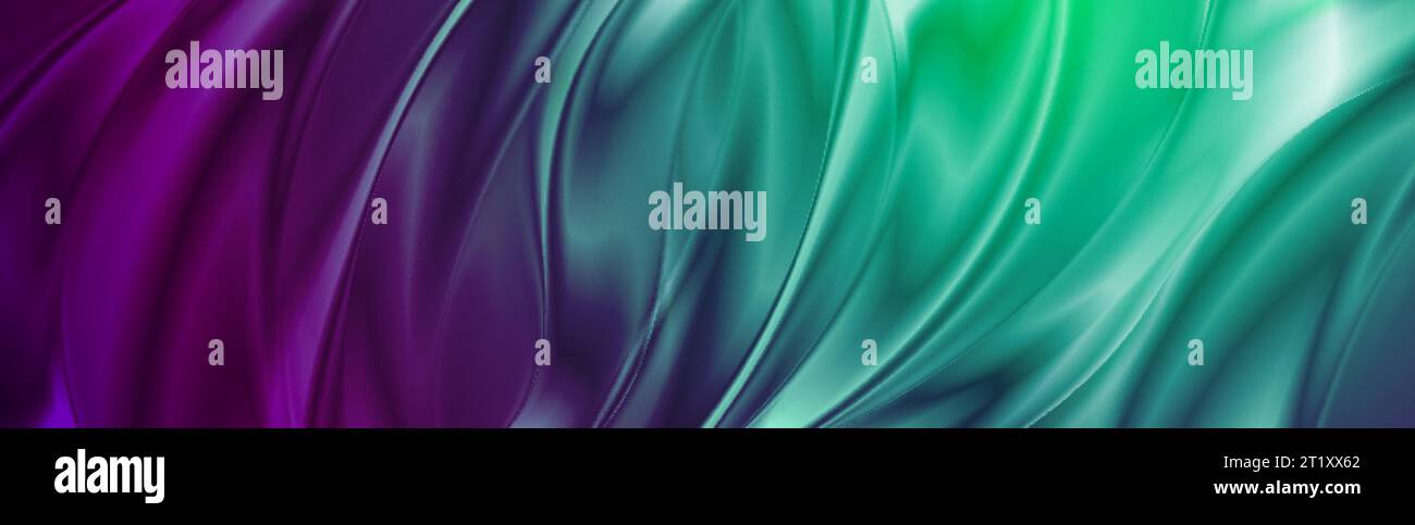 Abstract cyan violet liquid flowing elegant waves banner design. Smooth ...