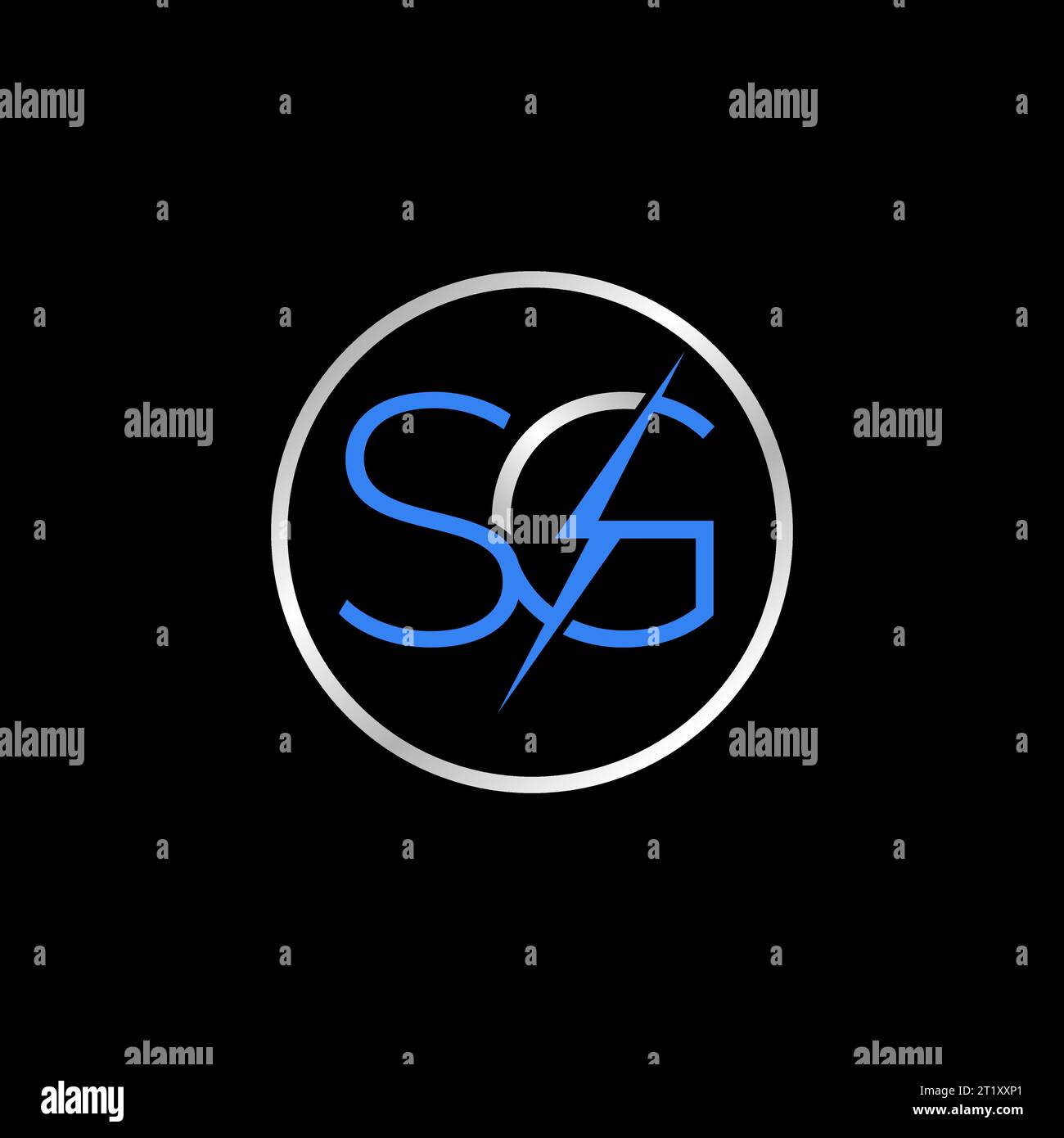 Logo design graphic concept creative abstract premium vector stock initial SG connect font with ...