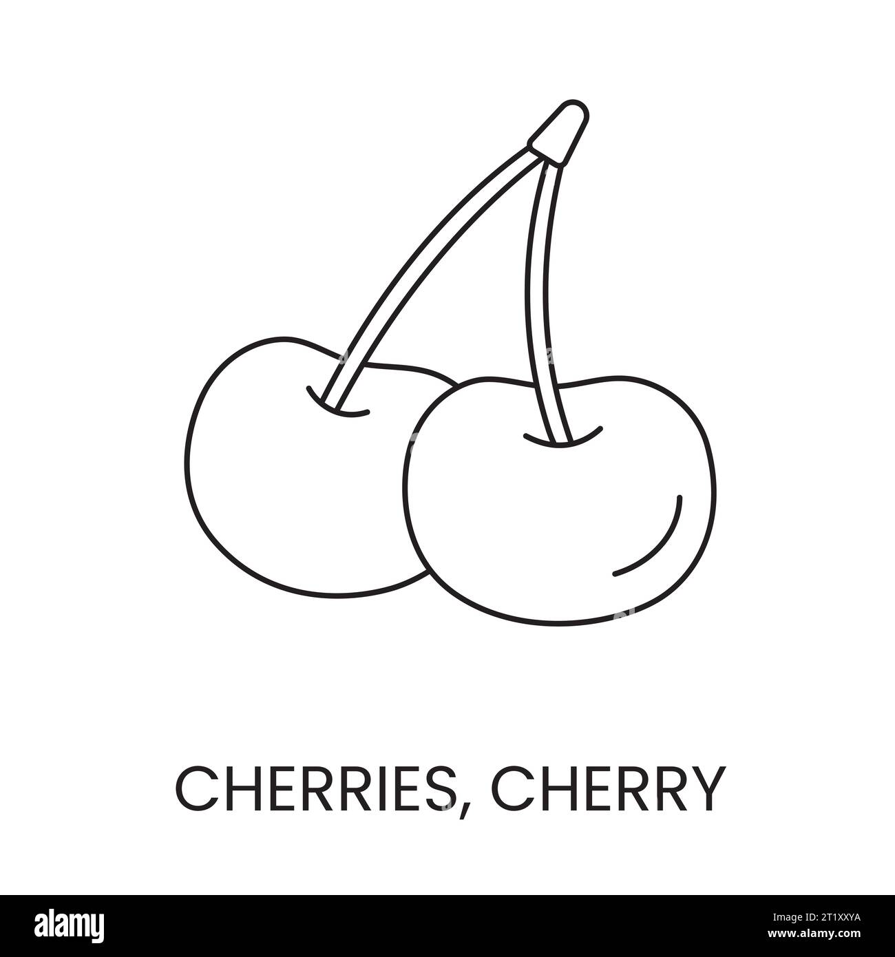 Cherry line icon Black and White Stock Photos & Images - Alamy