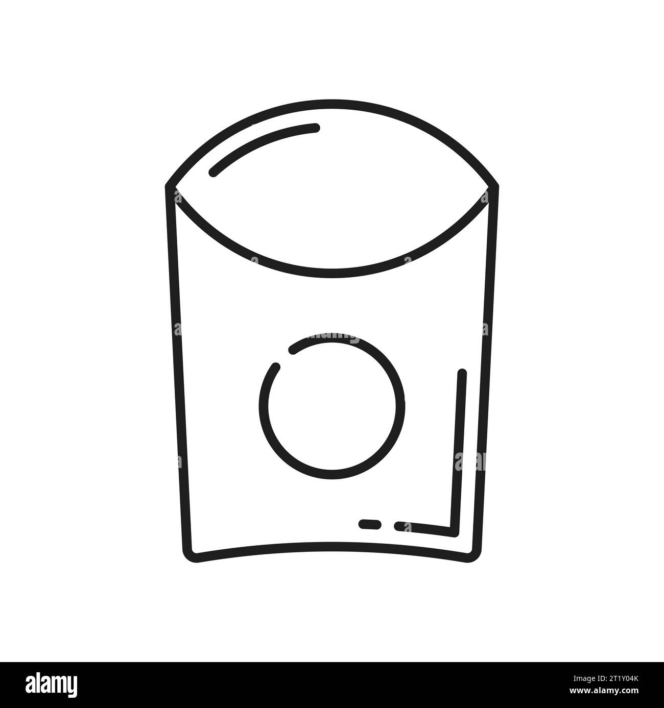 French fries disposable paper box isolated outline icon. Vector ...