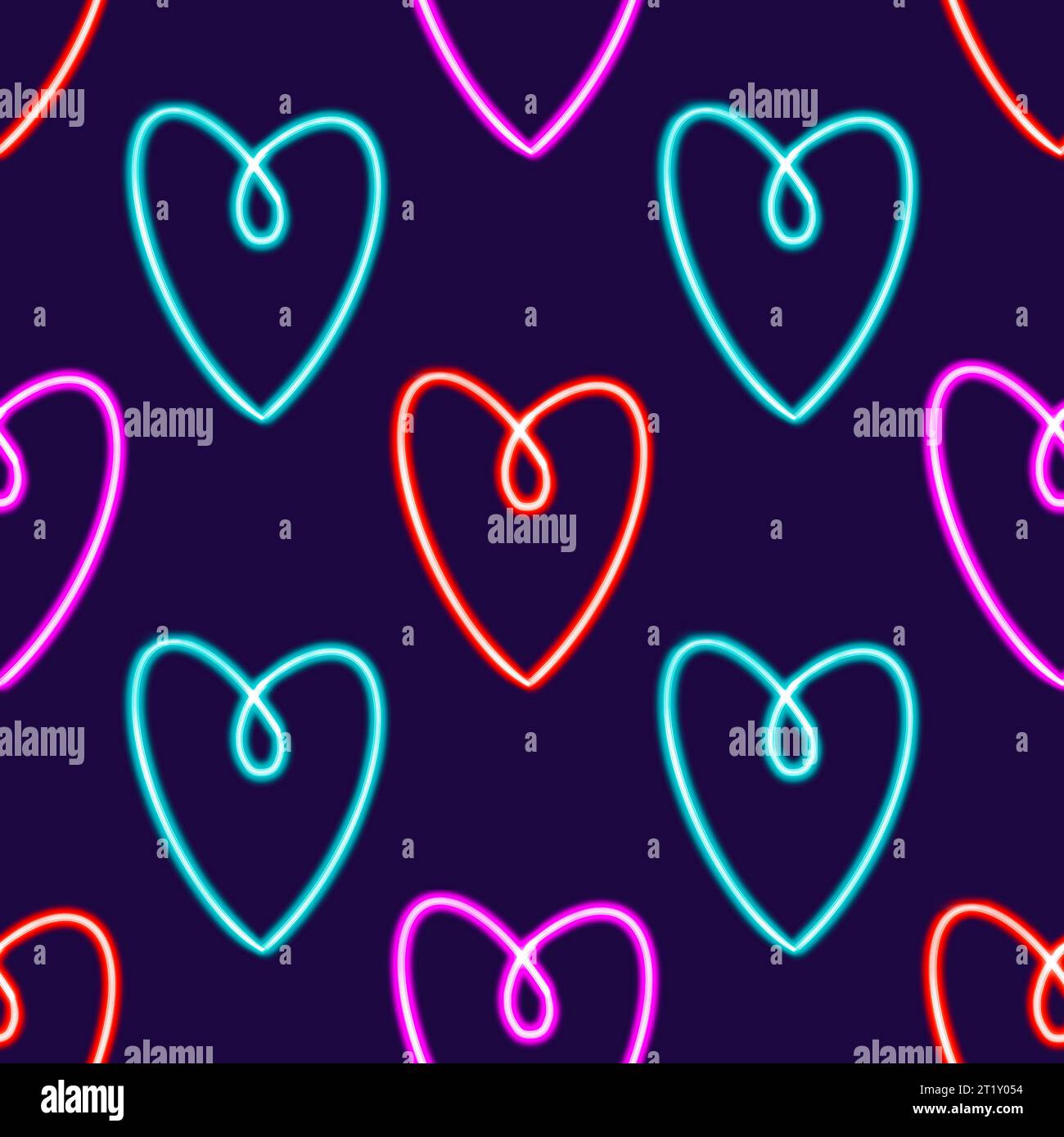 Vibrant Neon Heart Pattern, Romantic Design. glowing desktop icon, neon ...