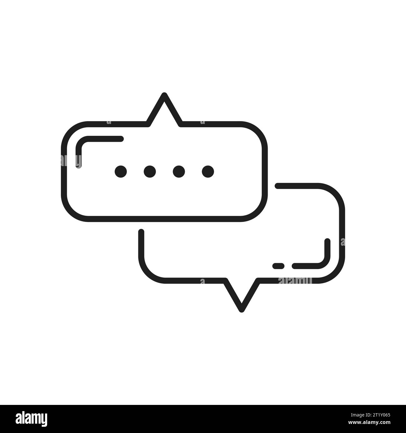 Abstract note in speech bubble isolated outline icon. Vector dialog ...