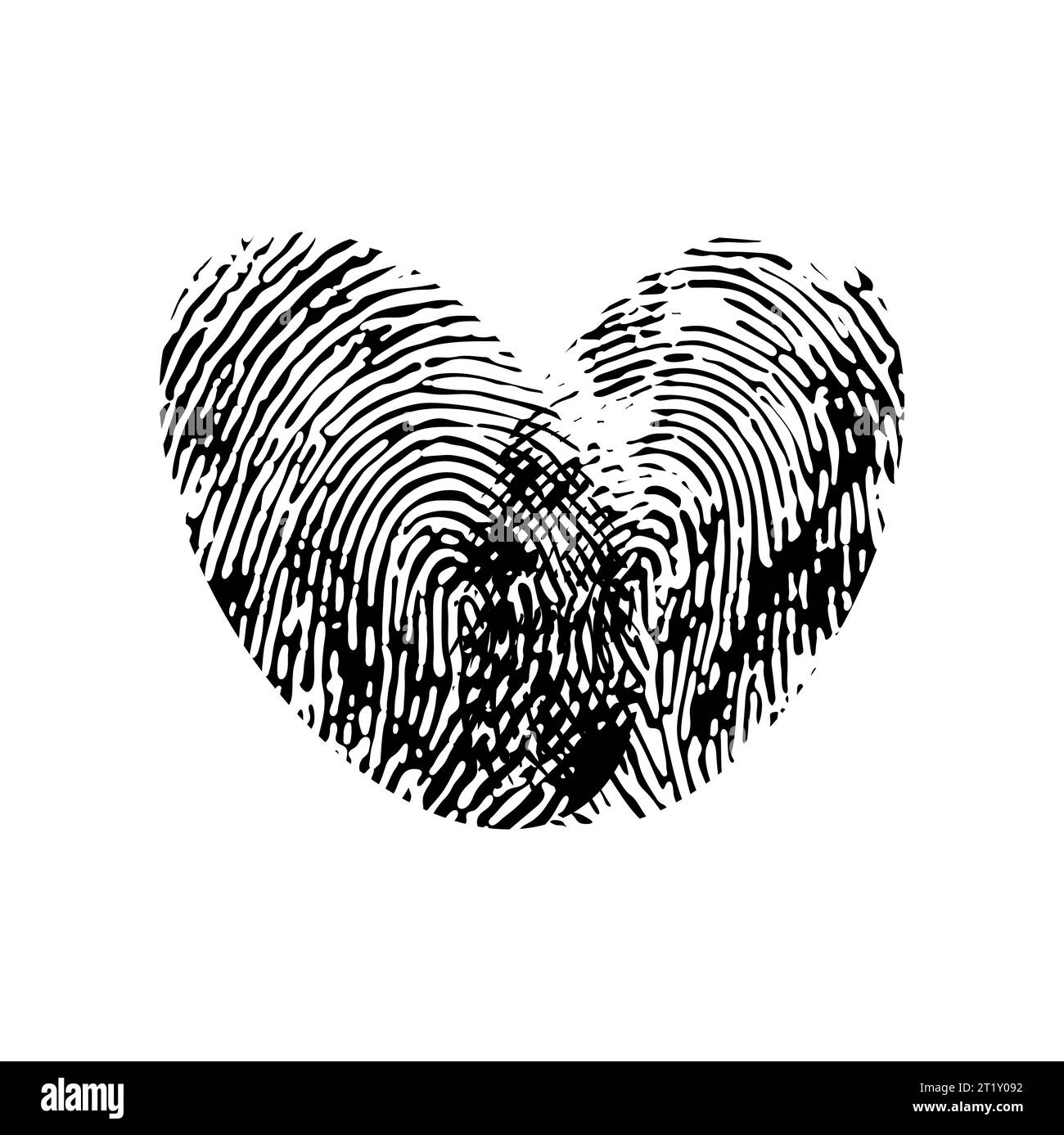 Fingerprint heart, Valentine holiday ink pattern. Wedding card ...