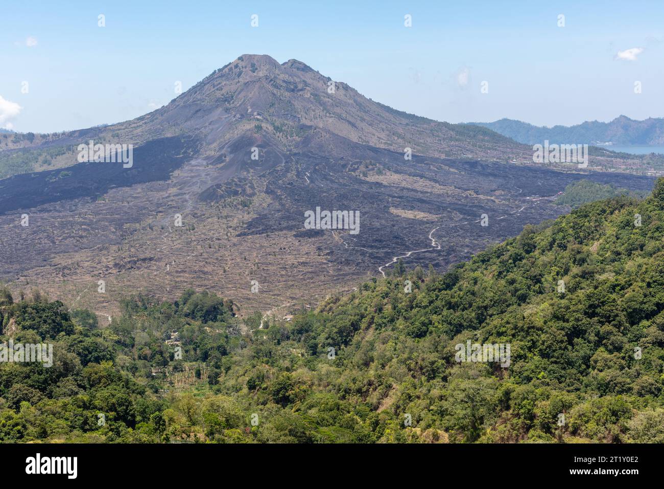 View of volcano Batur (Gunung Batur). Kintamani, Bangli, Bali ...