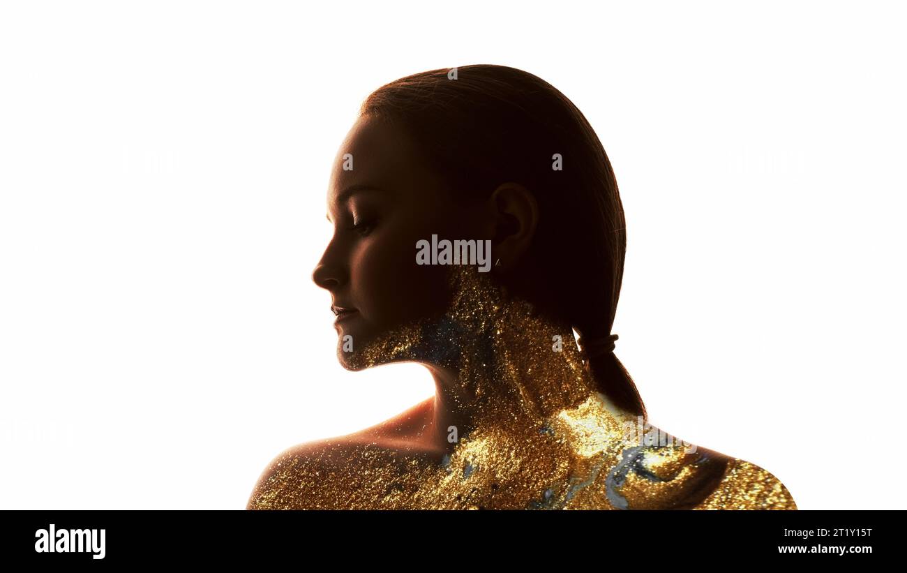 Gold shimmer skin hi-res stock photography and images - Alamy