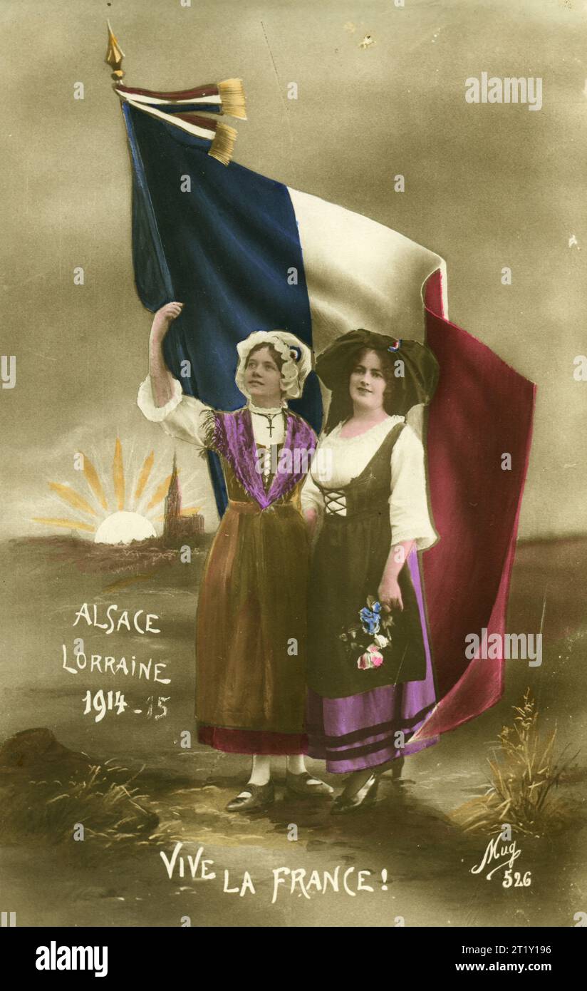 France, Patriotic, Propaganda, Postcard, Alsace Lorraine, Reunion, 1915 ...