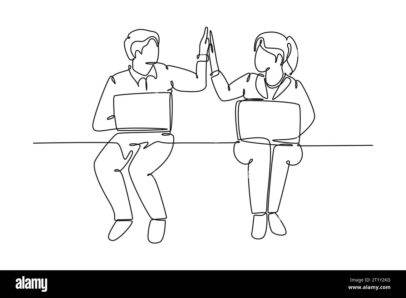 Man woman laptop sitting Black and White Stock Photos & Images - Alamy