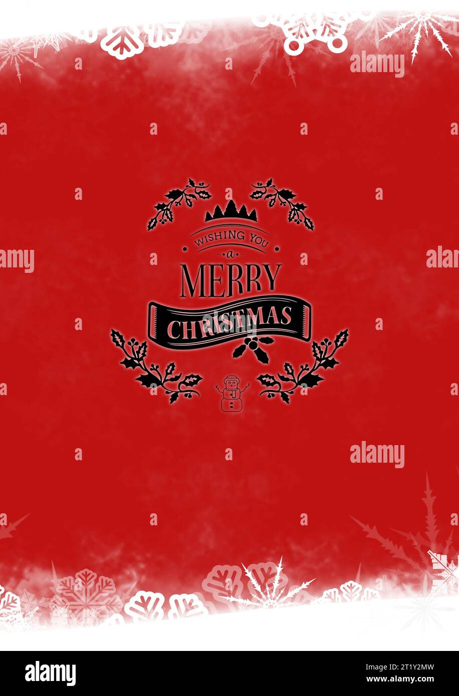 Composition of wishing you a merry christmas text over snow Stock Photo ...