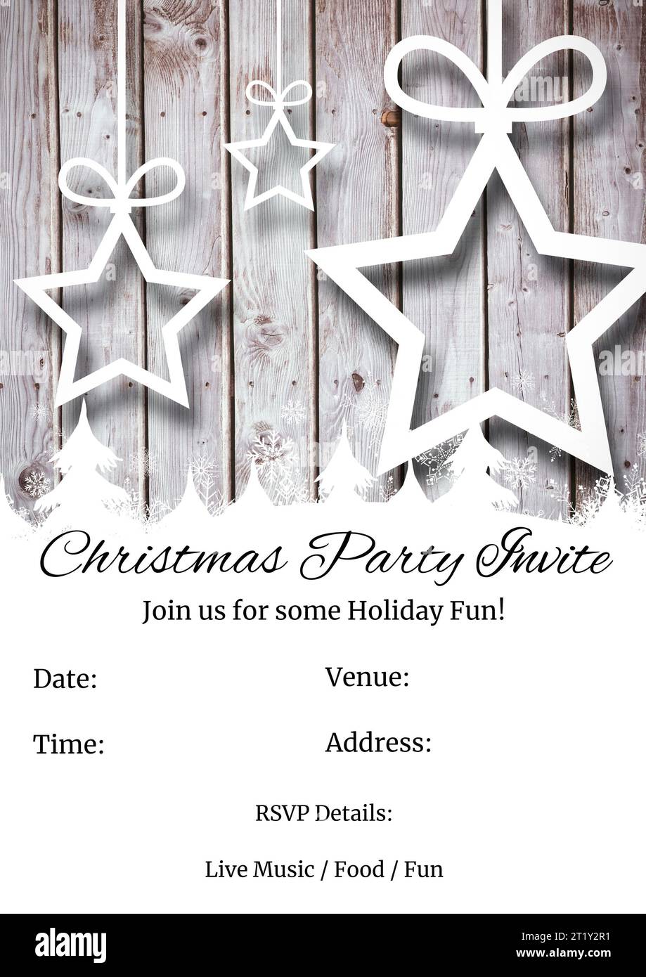 Christmas party invite with date, time, venue, address, rsvp details ...