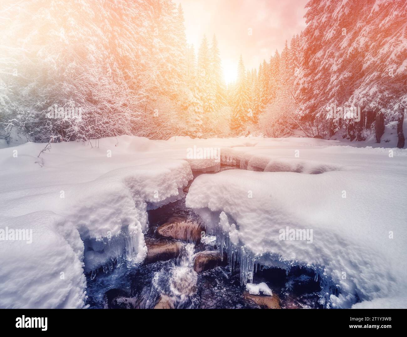 Miracle river at sunlight in the morning. Dramatic and picturesque ...