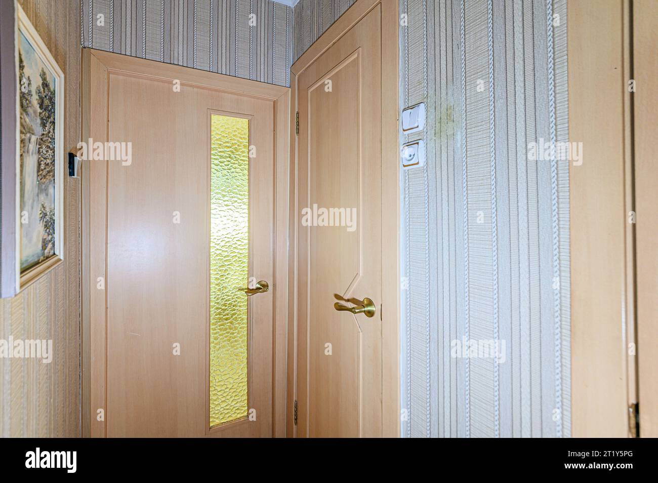 interior apartment room doors, renovation corridor lobby entrance hall ...