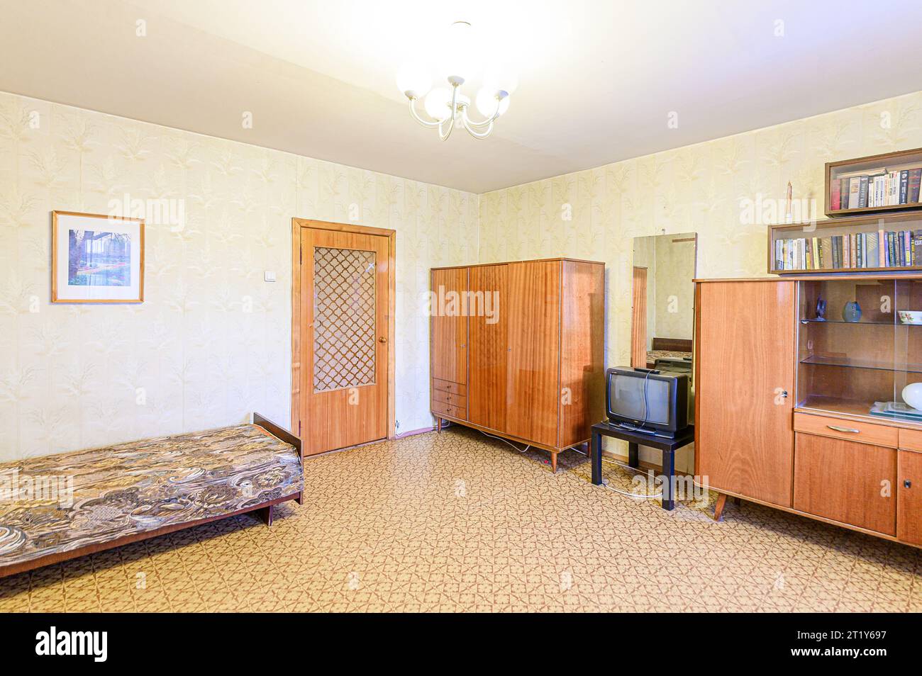 interior apartment room rare not modern simple design 70s 80s 90s Stock ...