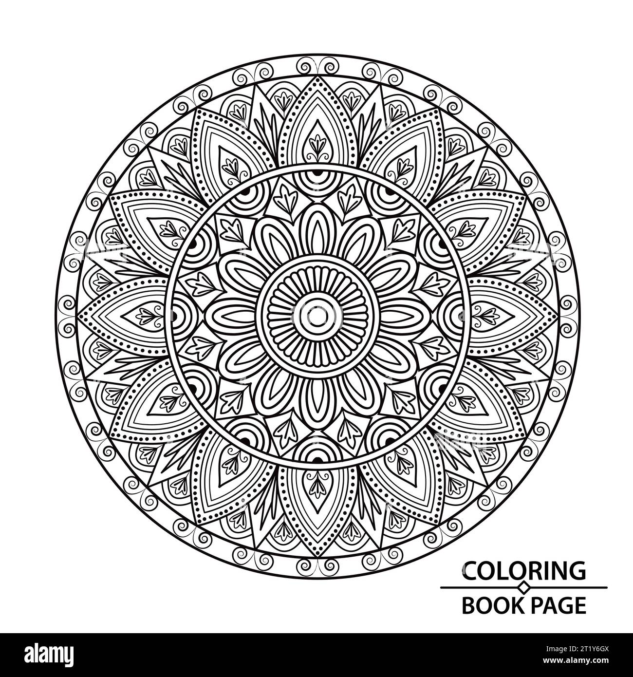Circle Affirmations Mandala Design of Coloring Book Page for Kids and ...