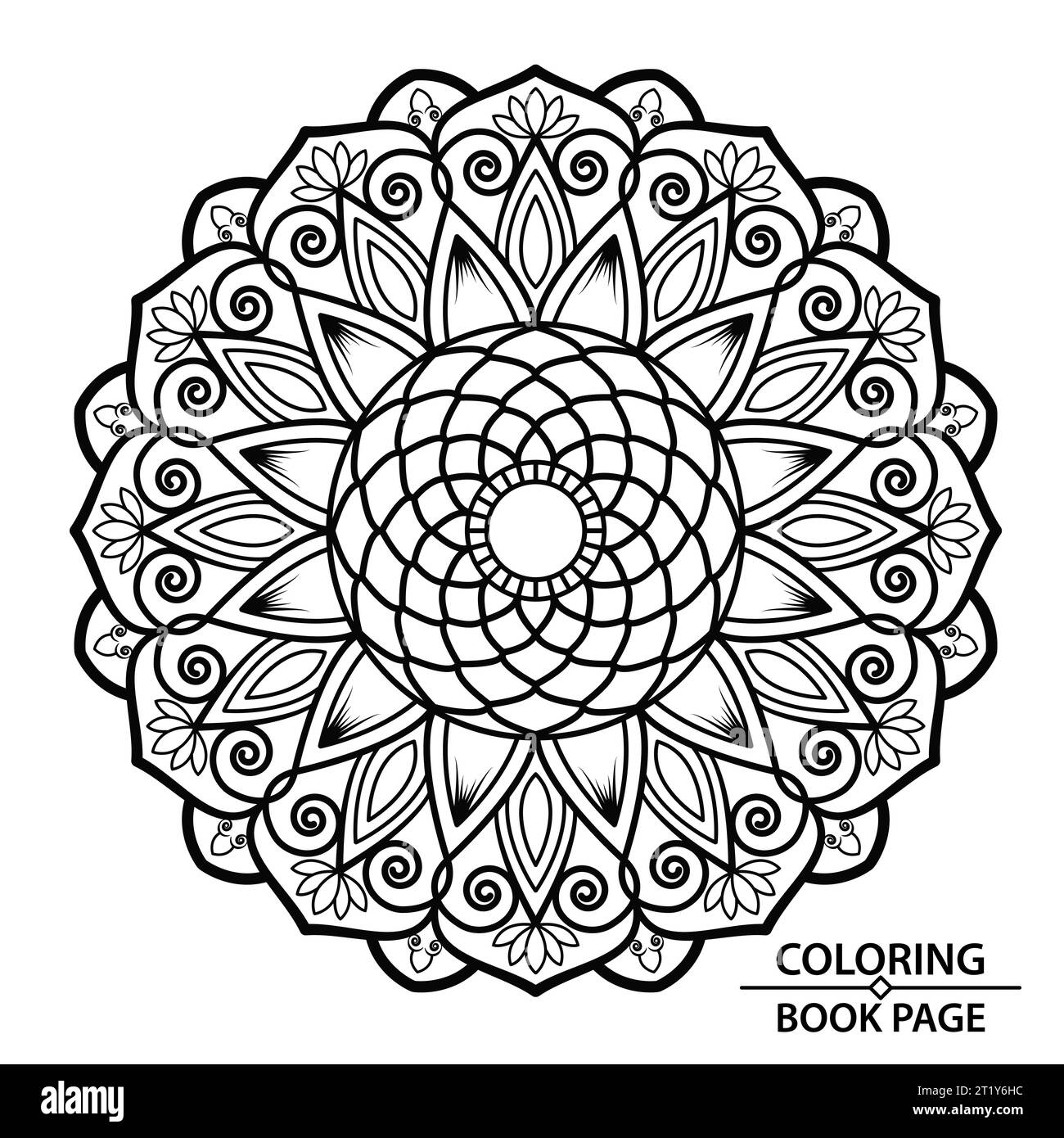 Vintage Mandala Coloring Book Page for Children. Easy Mandala Coloring ...