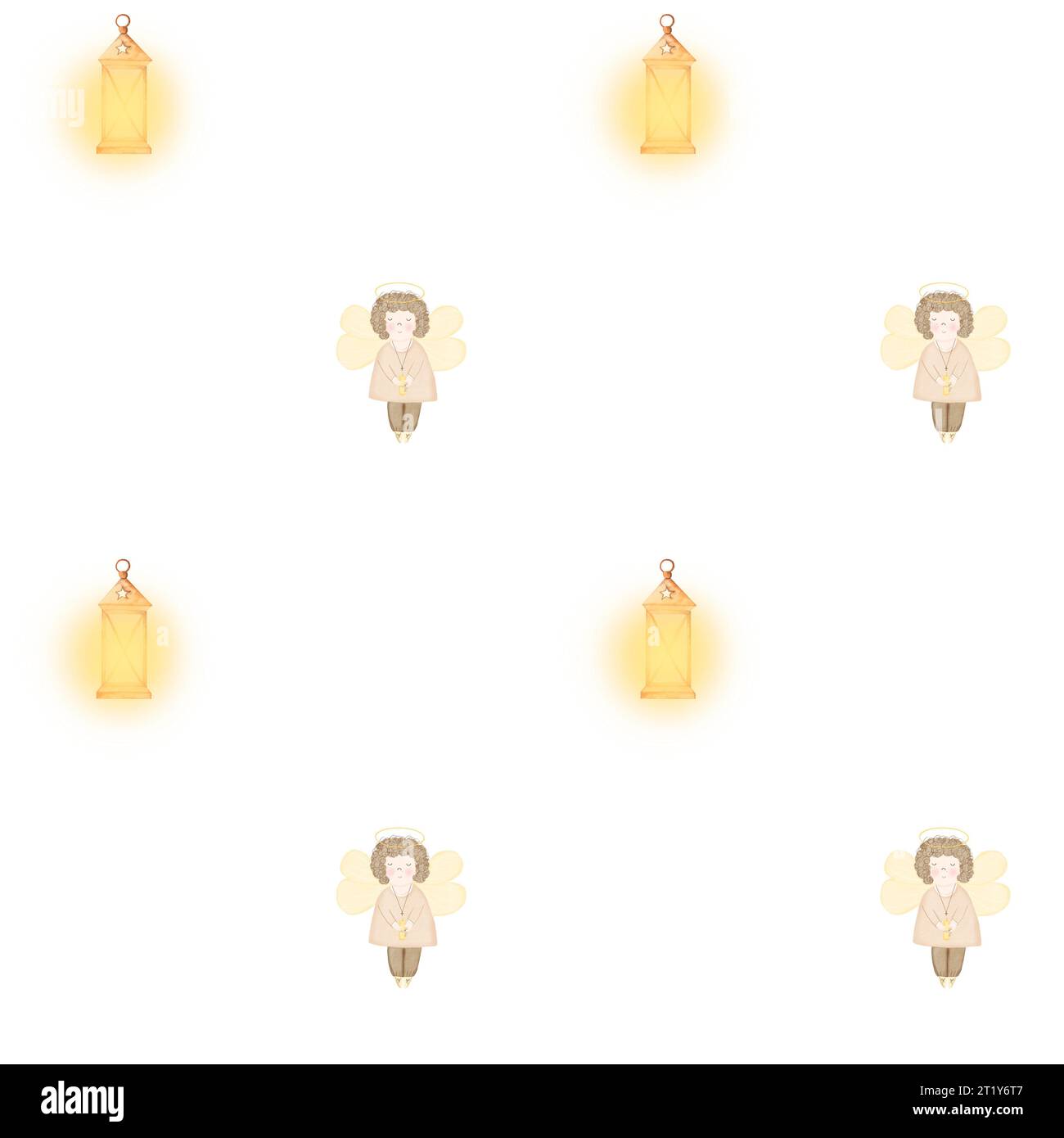 seamless pattern digital watercolor baby baptism holy communion ...