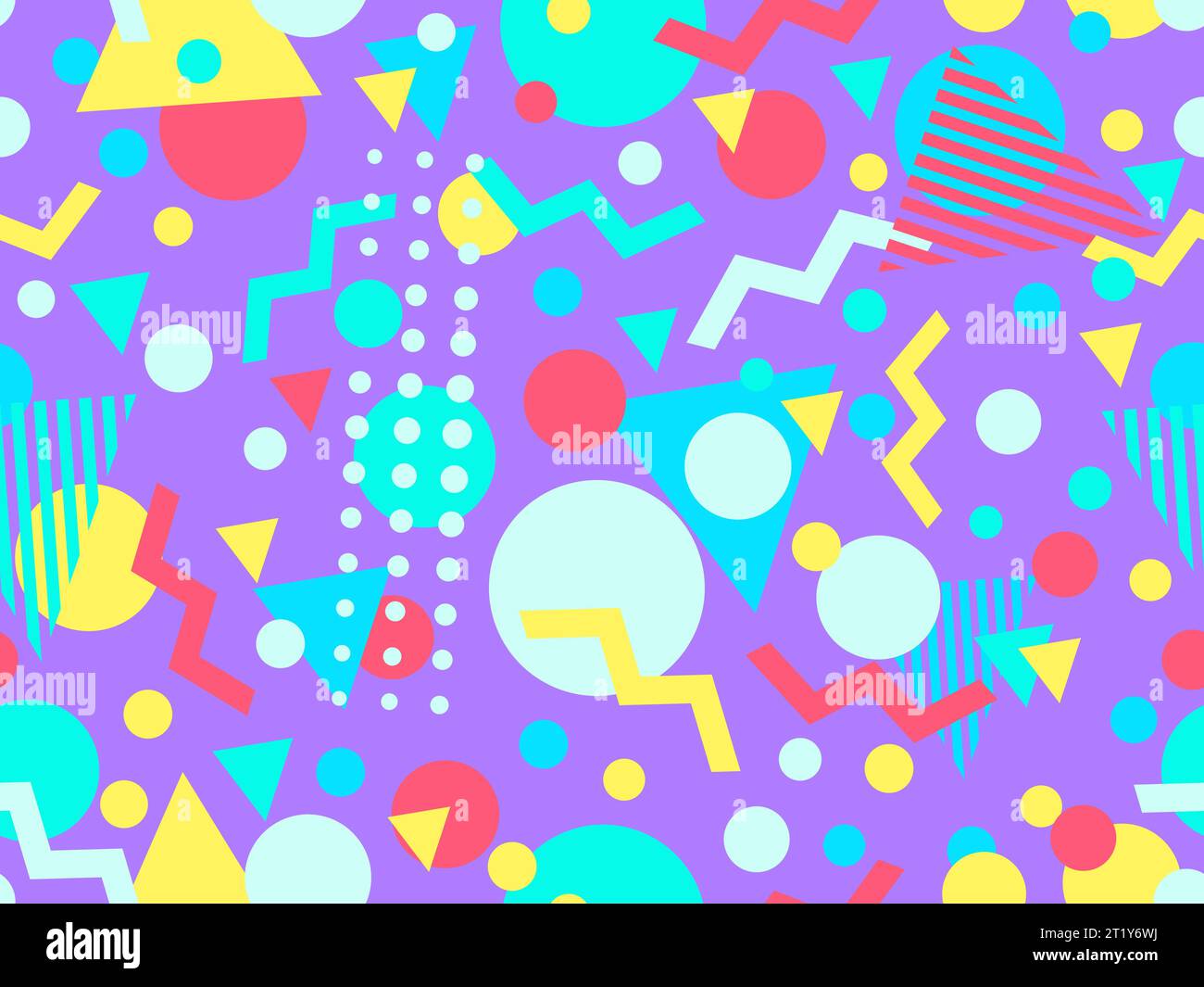 Memphis seamless pattern with geometric shapes in 80s and 90s style ...