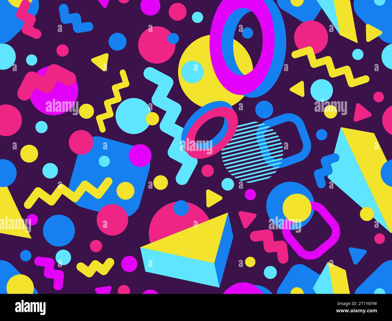 3d geometric seamless pattern in style of the 80s. 3d isometric ...