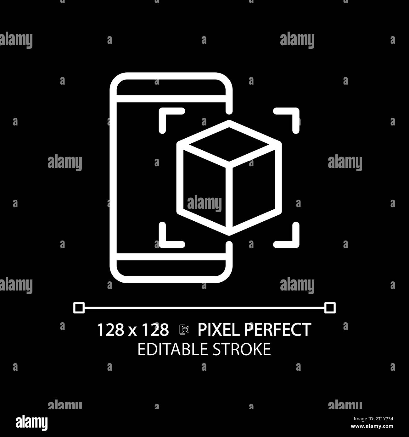 2D thin linear white AR application icon Stock Vector Image & Art - Alamy