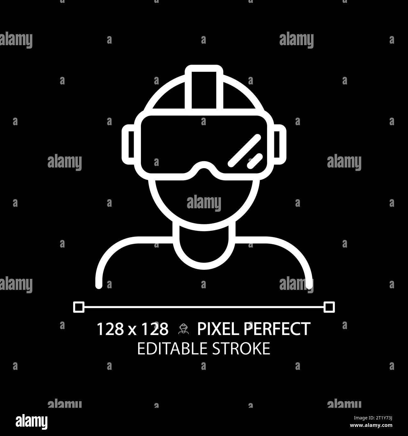 2D thin linear white virtual reality simulator icon Stock Vector Image & Art - Alamy