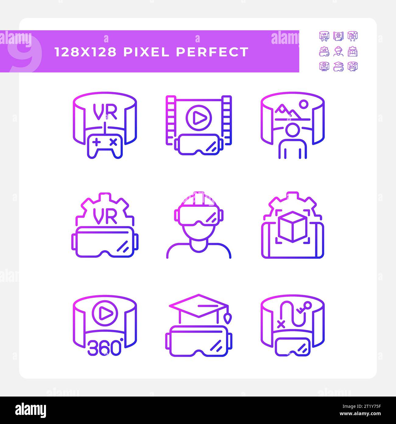 2D gradient VR, AR and MR icons pack Stock Vector Image & Art - Alamy