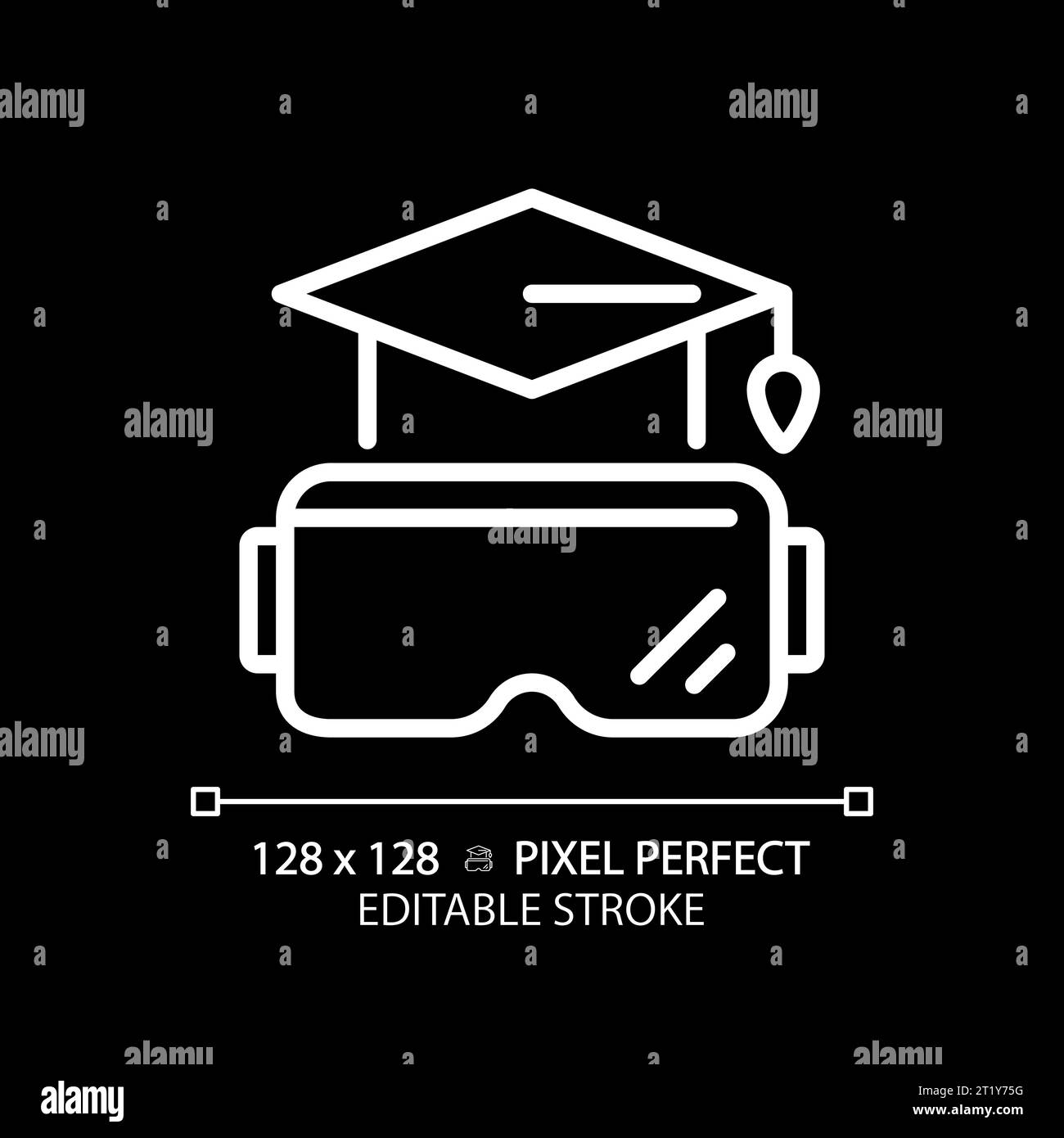 2D thin linear white VR goggles and education icon Stock Vector Image & Art - Alamy