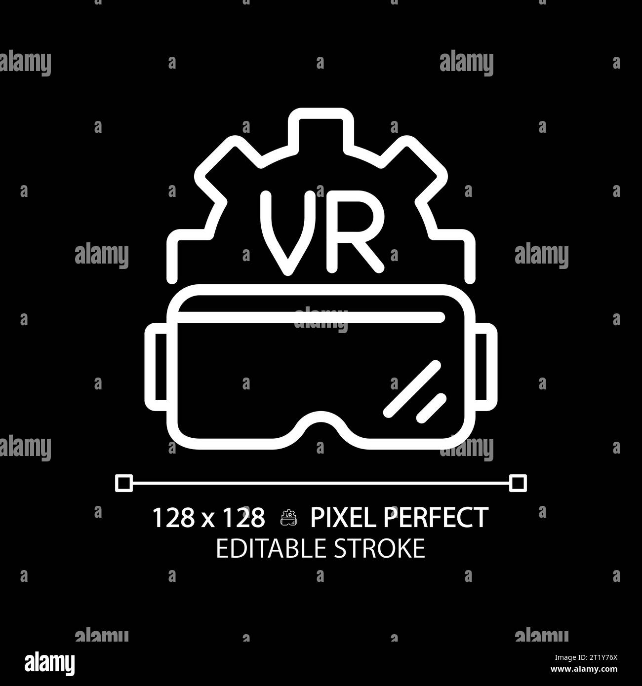 2D thin linear white VR goggles icon Stock Vector Image & Art - Alamy