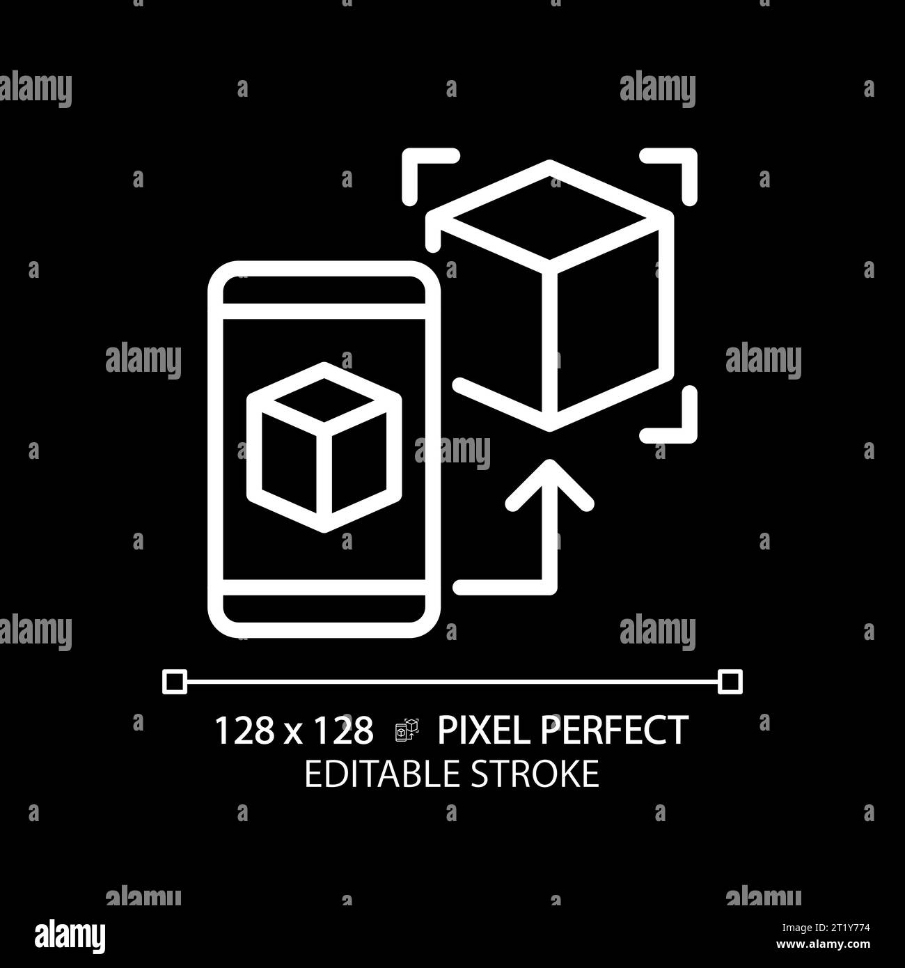 2D thin linear white futuristic technology icon Stock Vector Image & Art - Alamy