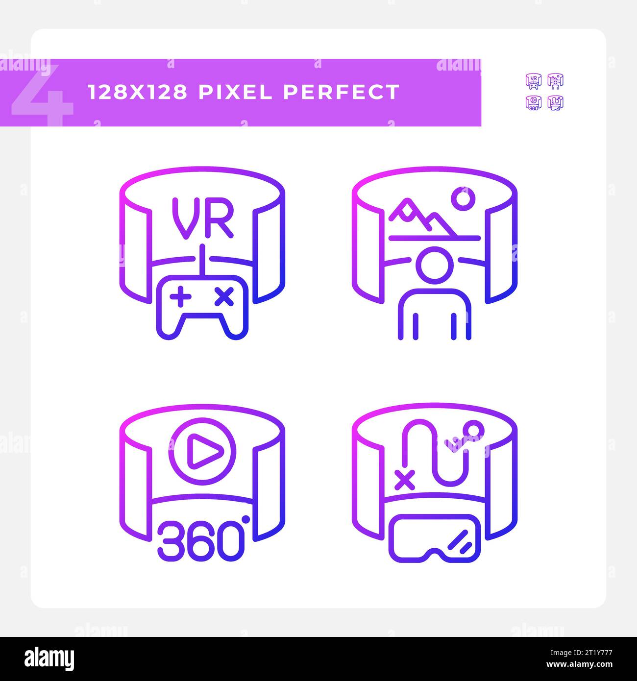 Pixel perfect gradient VR, AR and MR icons set Stock Vector Image & Art - Alamy