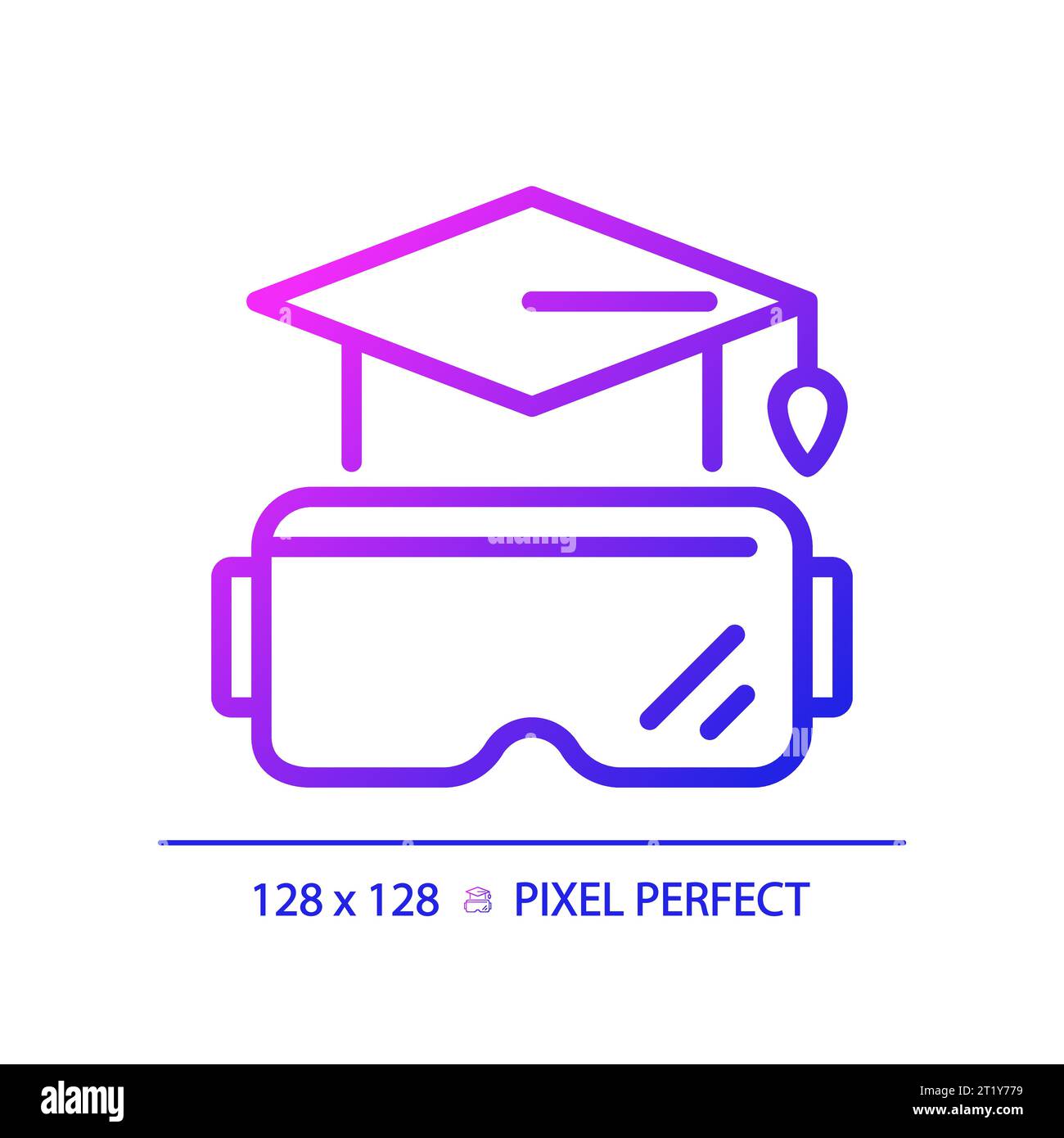 2D thin linear gradient VR goggles and education icon Stock Vector Image & Art - Alamy