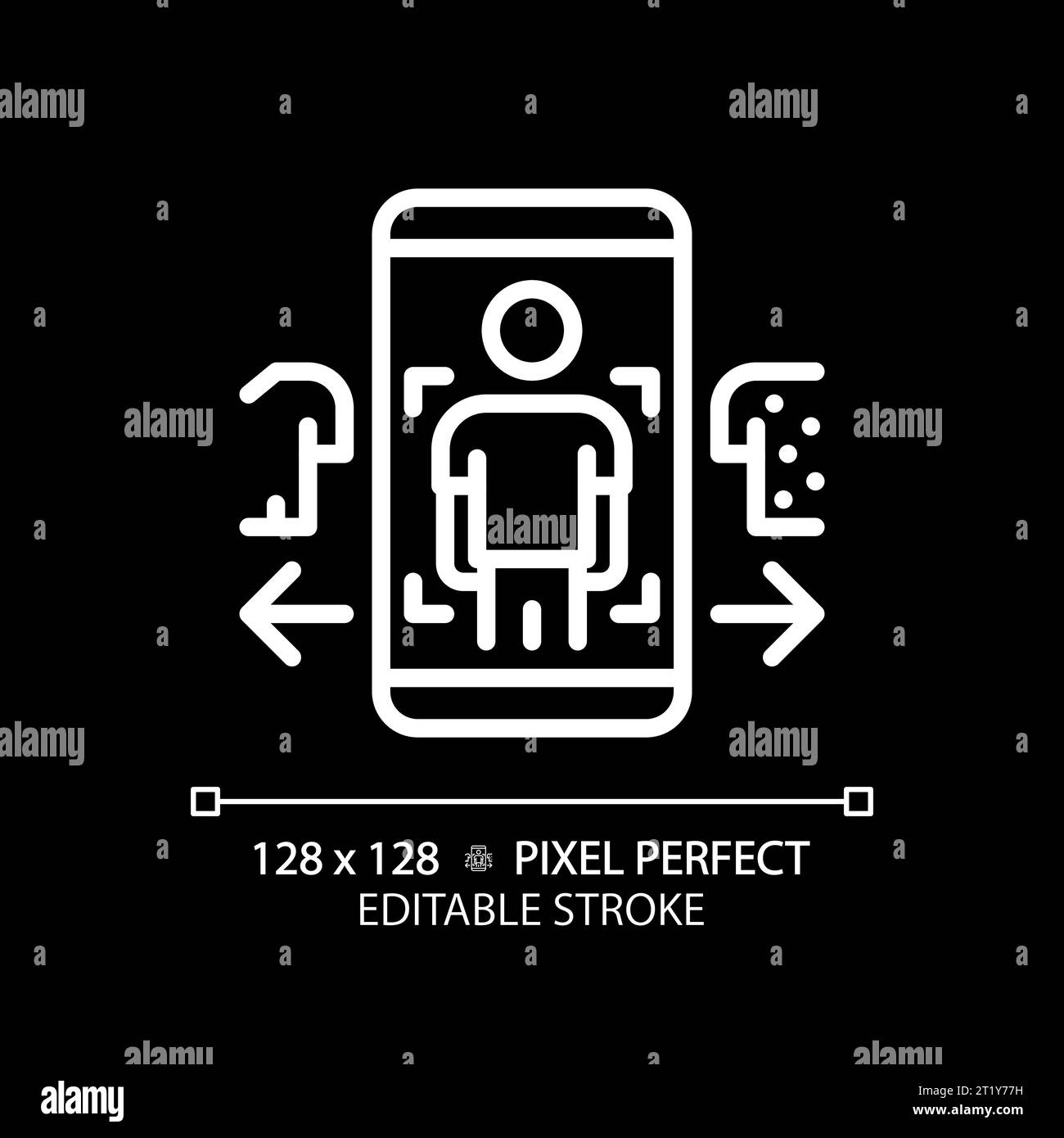 2D thin linear white mobile app icon Stock Vector Image & Art - Alamy