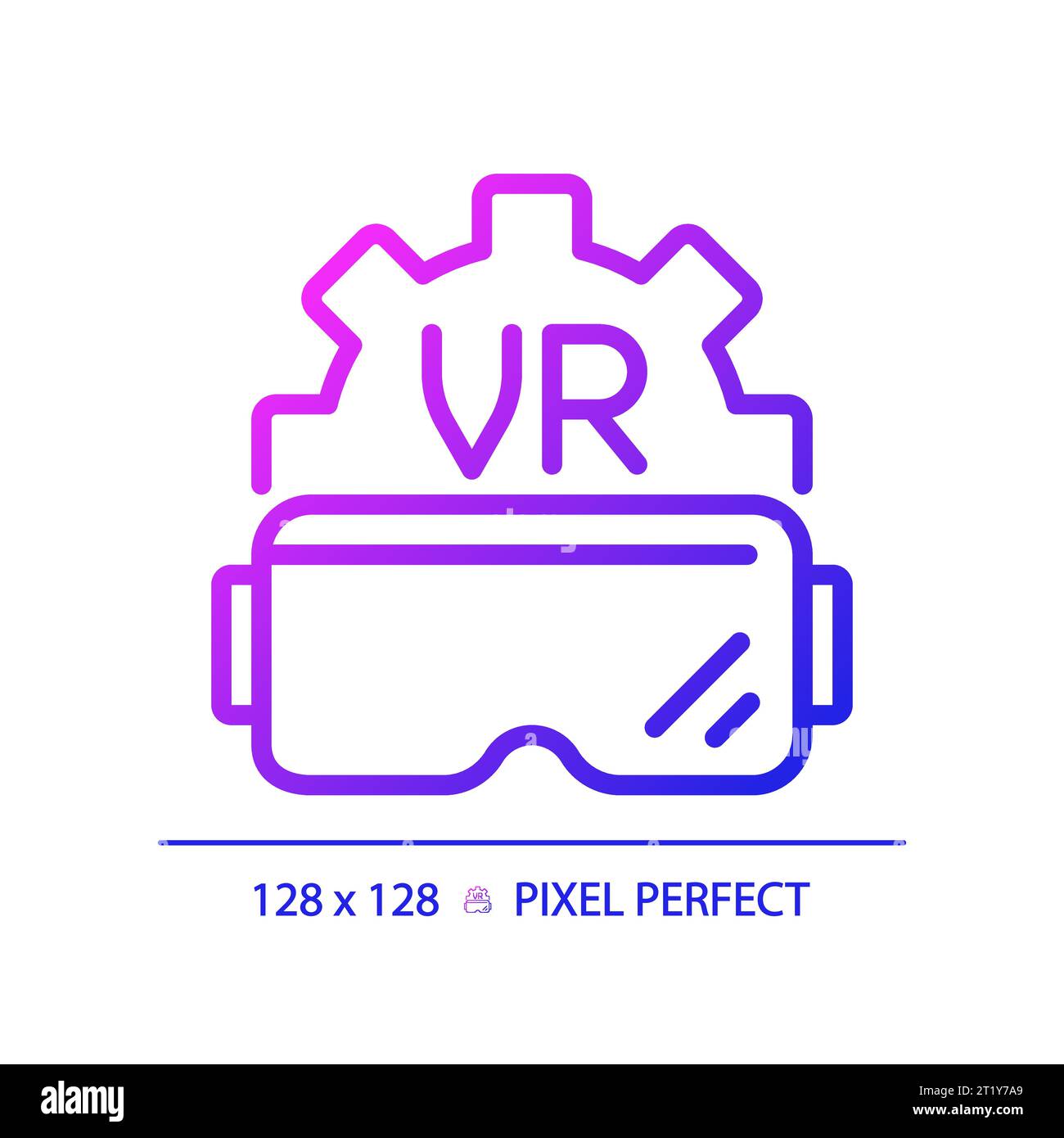 2D thin linear gradient VR goggles icon Stock Vector Image & Art - Alamy