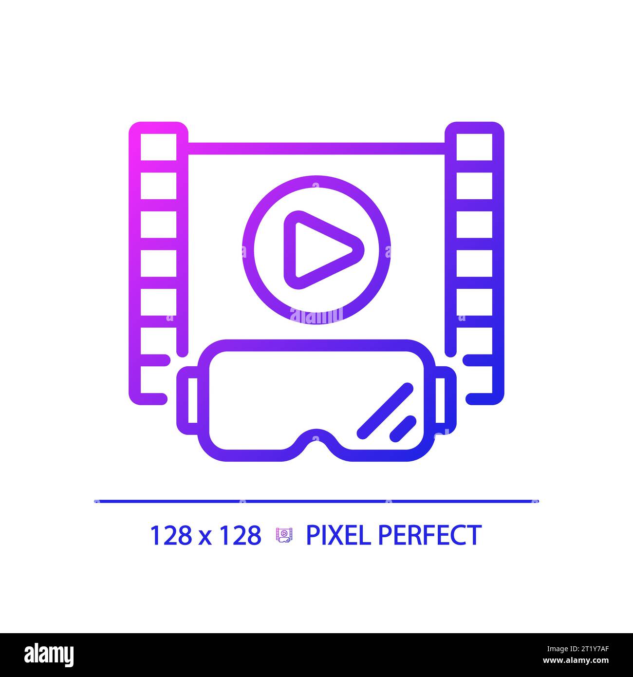 2D thin linear gradient VR goggles and entertainment icon Stock Vector Image & Art - Alamy