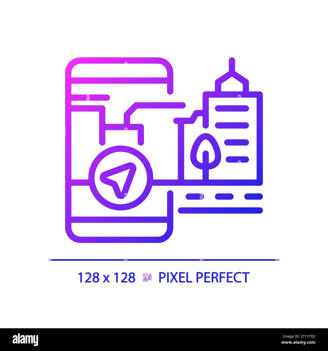 2D thin linear gradient map navigation icon Stock Vector Image & Art - Alamy