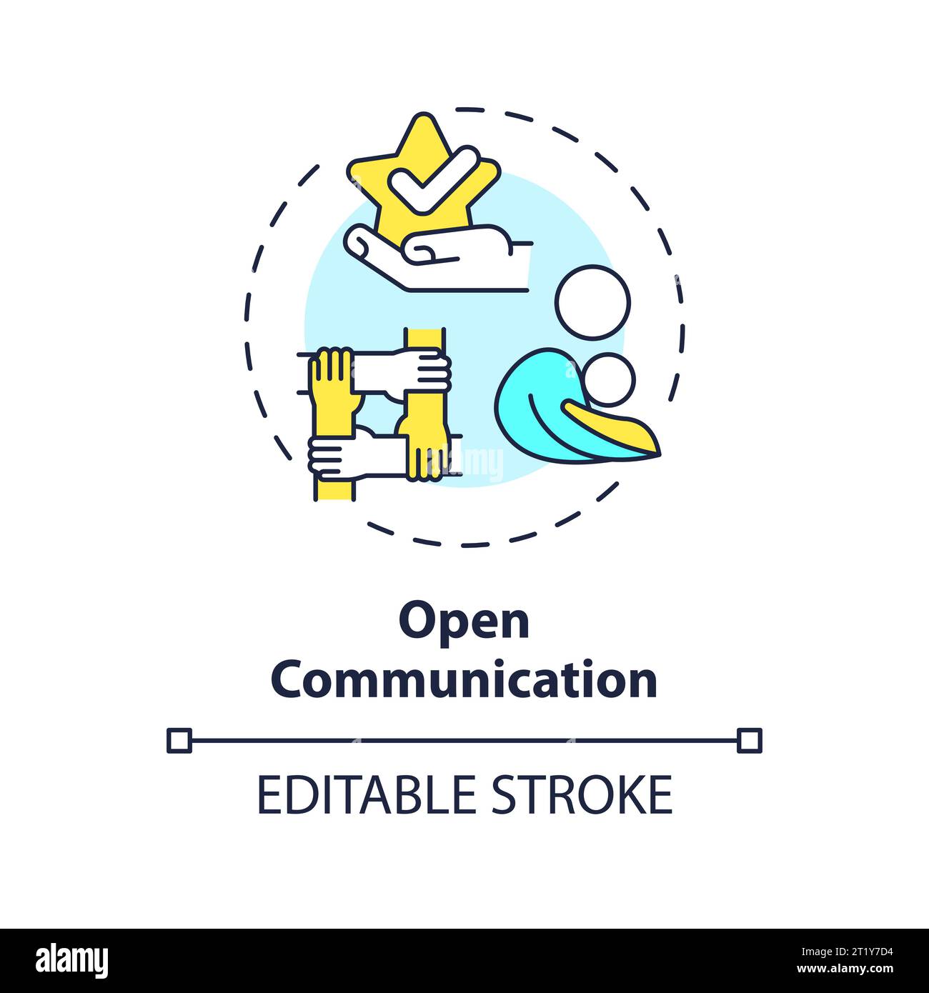 2D customizable thin line icon open communication concept Stock Vector ...