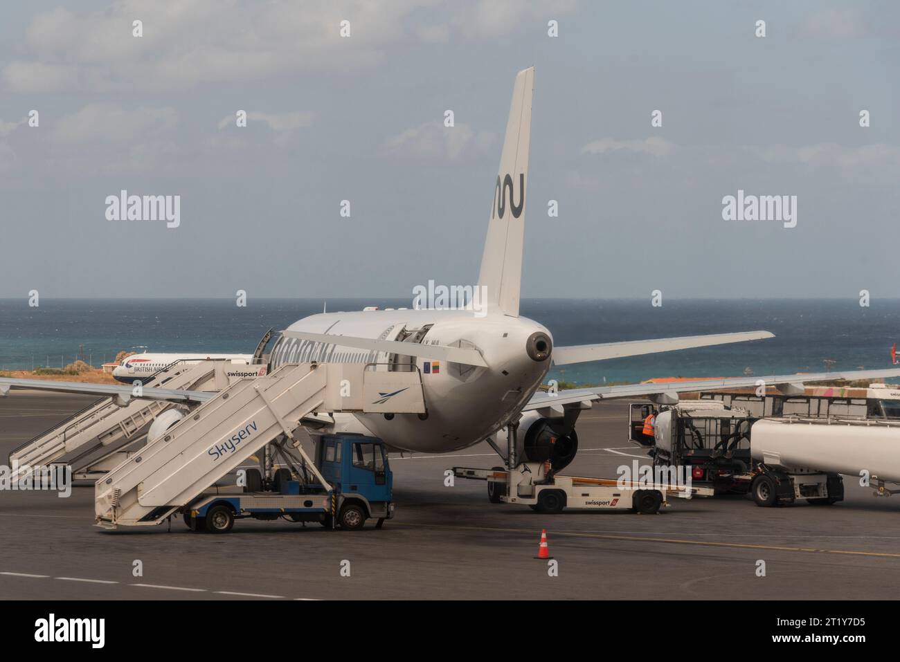 Heraklion, Crete, Greece. 02.10.2023. Passenger jet on the apron at ...