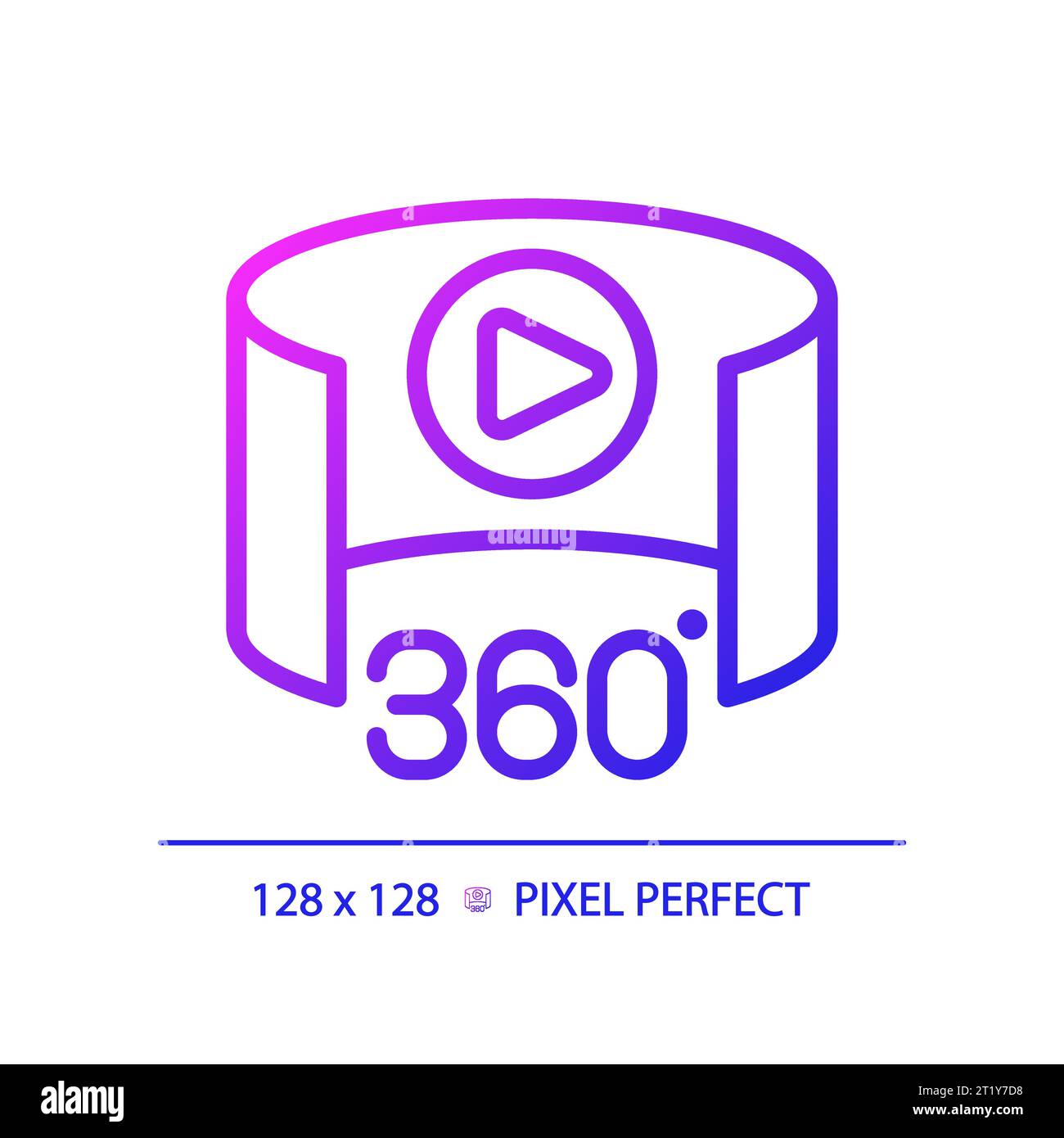 2D thin linear gradient 360 degree icon Stock Vector Image & Art - Alamy