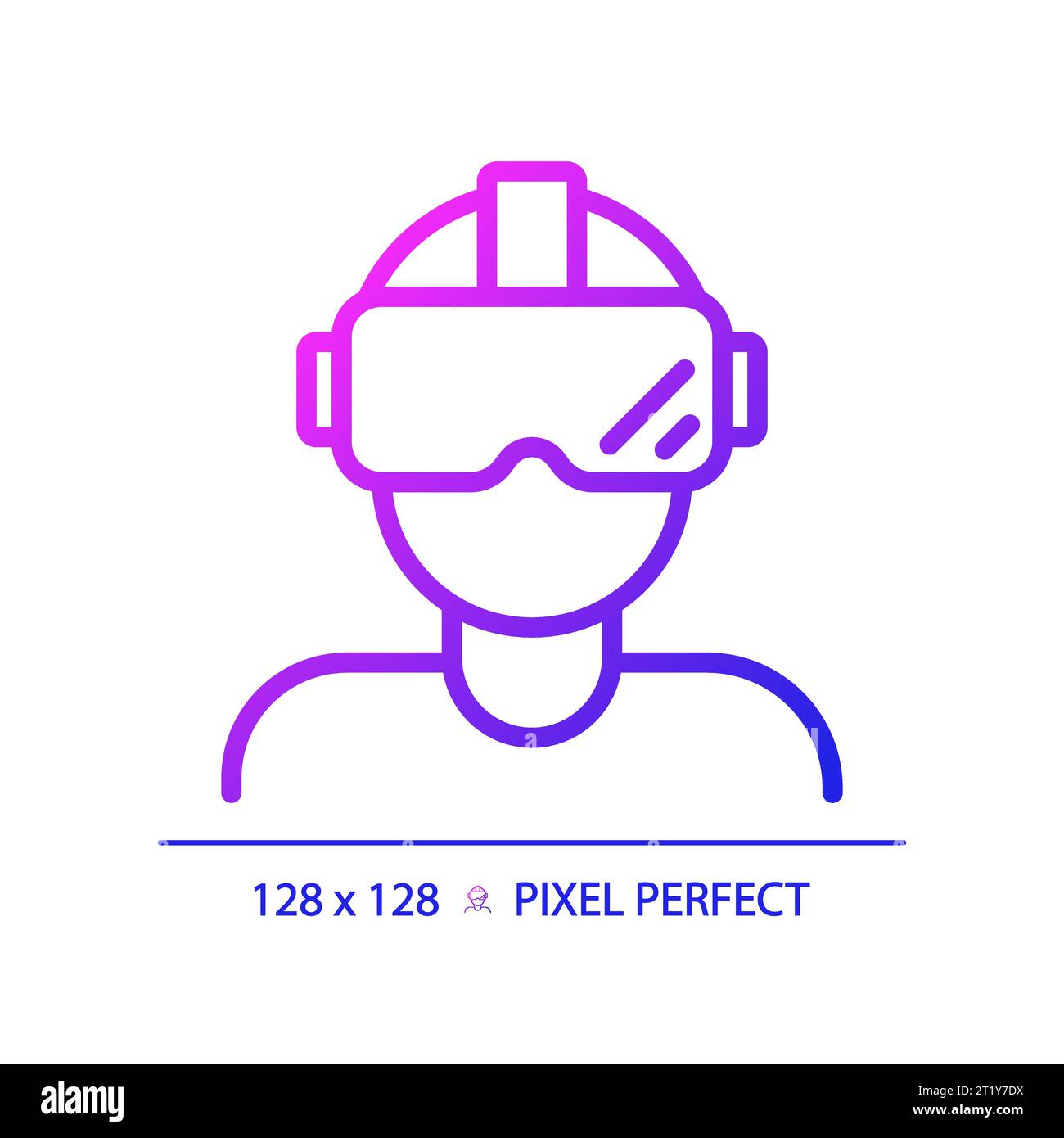 2D thin linear gradient virtual reality simulator icon Stock Vector Image & Art - Alamy