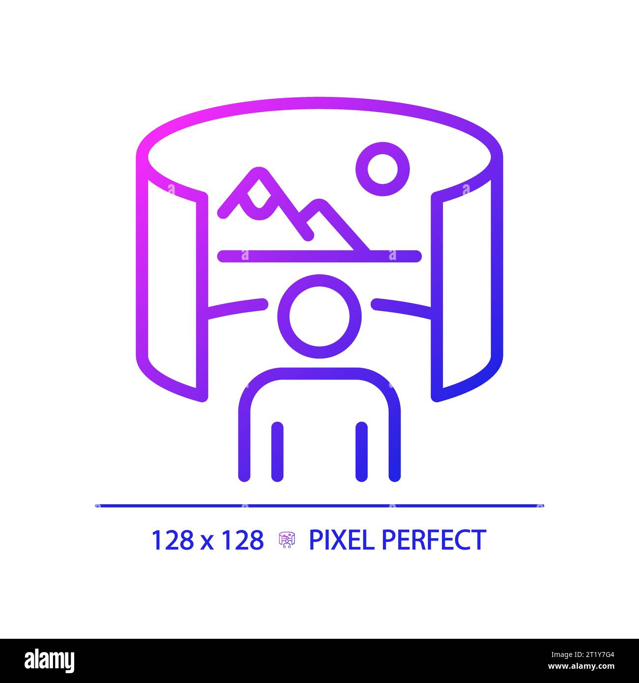 2d Thin Linear Gradient Virtual Landscape Image Icon Stock Vector Image