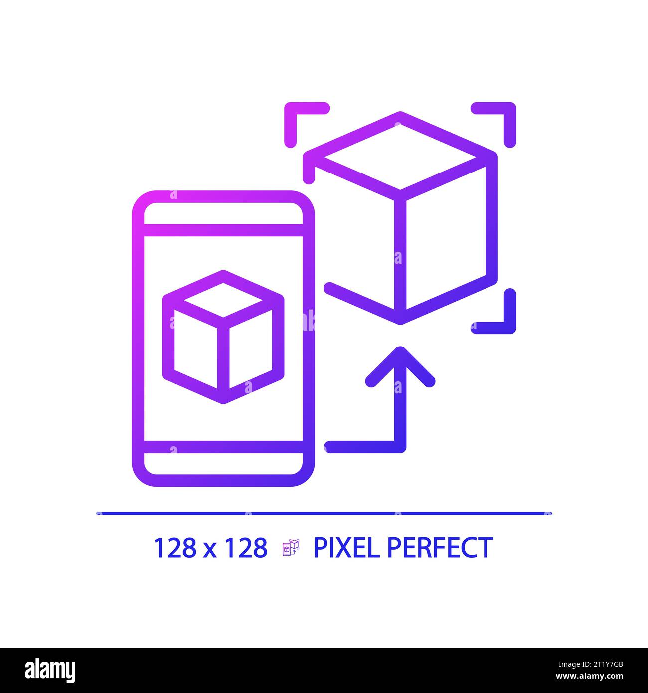 2D thin linear gradient futuristic technology icon Stock Vector Image ...