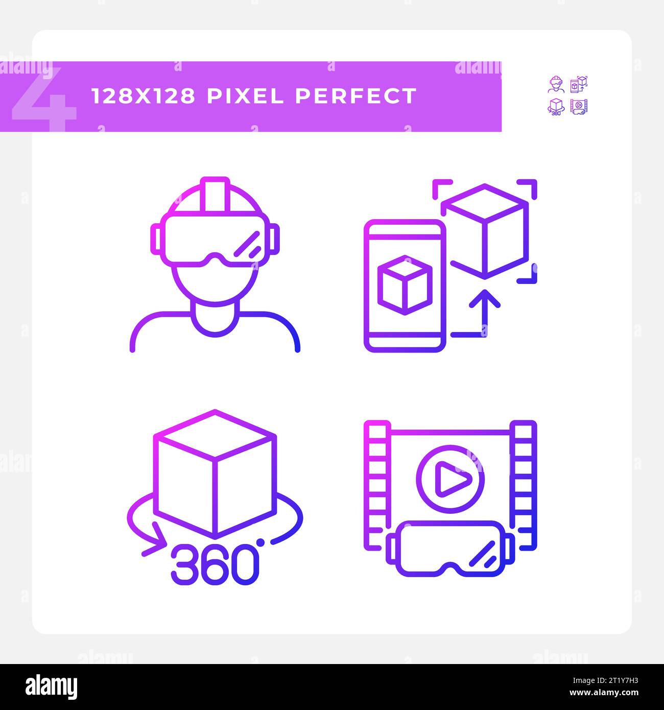 Simple gradient VR, AR and MR icons pack Stock Vector Image & Art - Alamy
