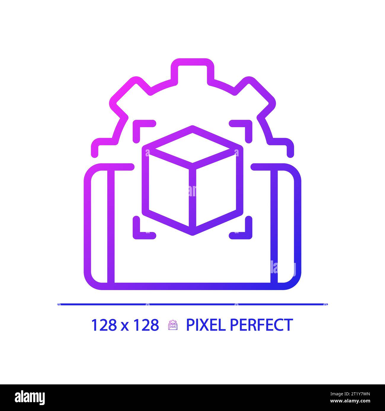 2D thin linear gradient innovative mobile app icon Stock Vector Image & Art - Alamy