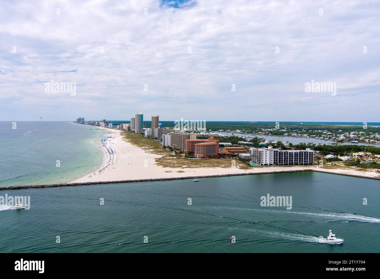 Aerial view of the Orange Beach, Alabama waterfront in October 2023 ...