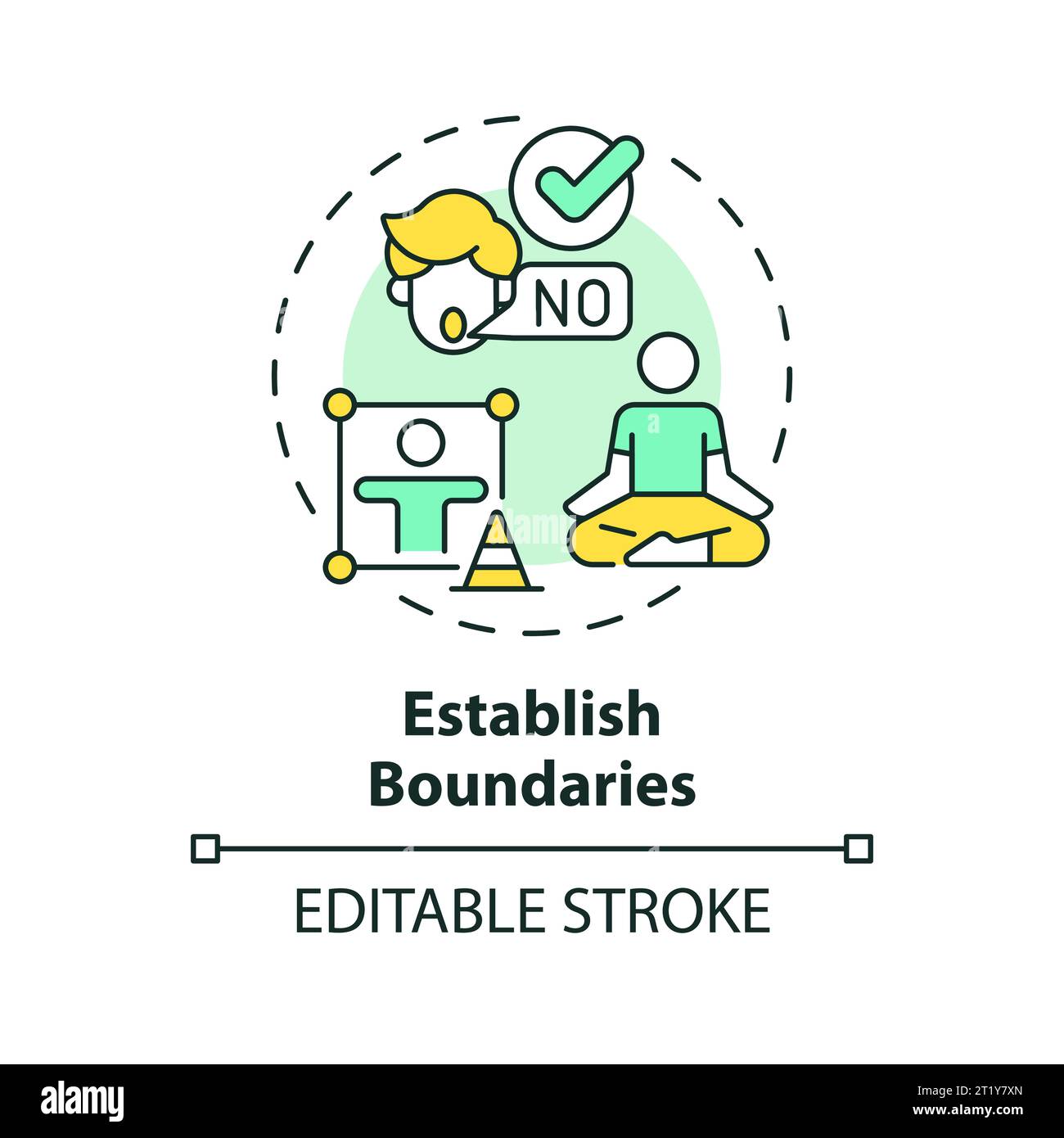 2D customizable thin line icon establish boundaries concept Stock Vector Image & Art - Alamy