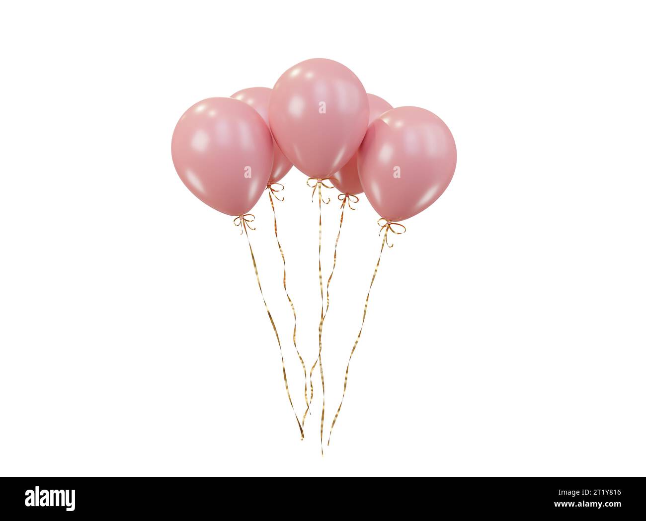 Party celebration balloons. Pink color balloons bunch. 3d rendering ...