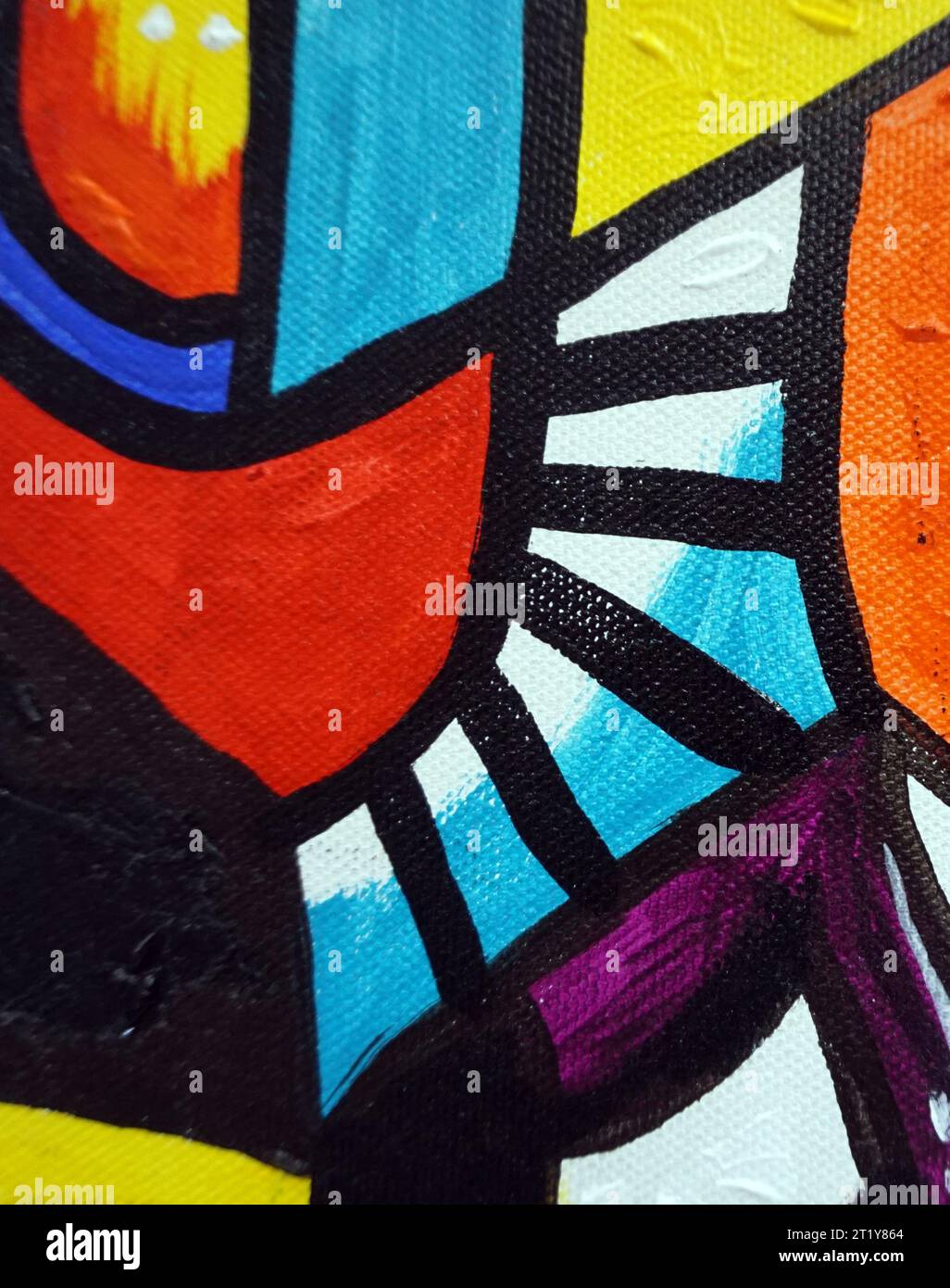 Original art oil painting Abstract expressionism geometric shape Stock ...