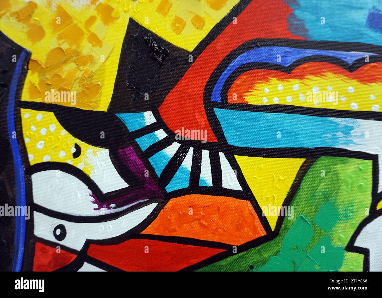 Original art oil painting Abstract expressionism geometric shape Stock ...