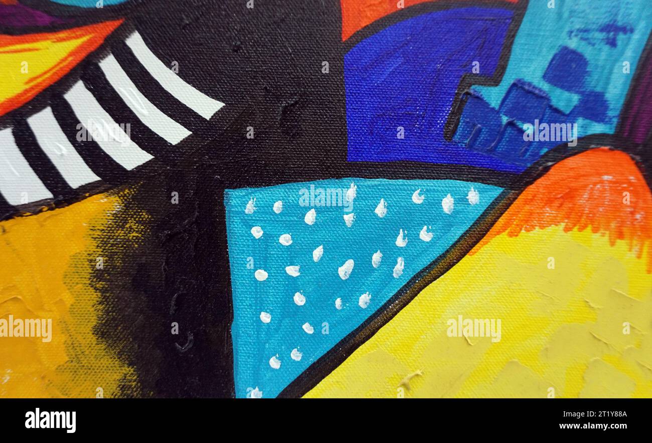 Original art oil painting Abstract expressionism geometric shape Stock ...