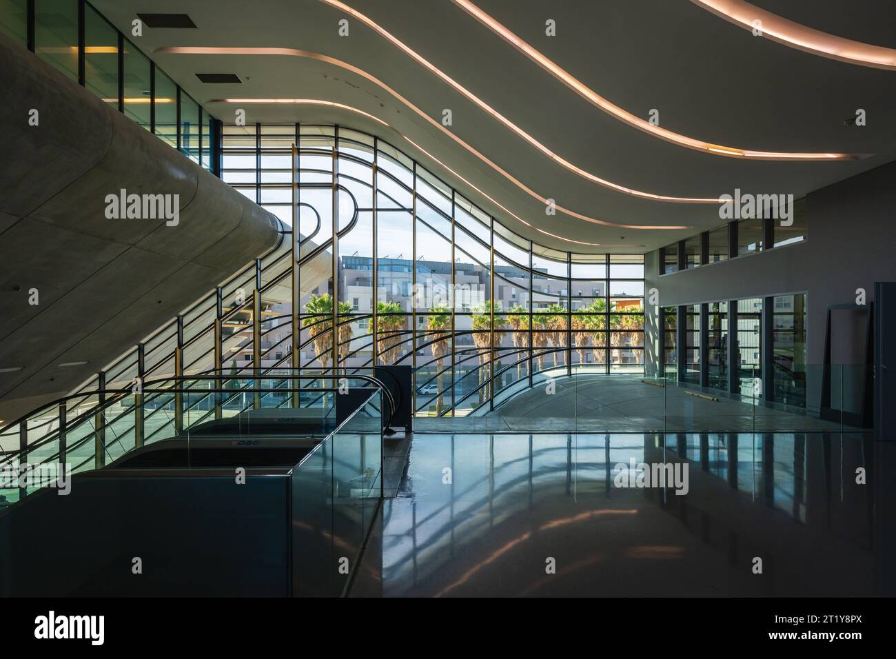 Montpellier, France - 09 28 2023 : Interior view of modern architecture ...