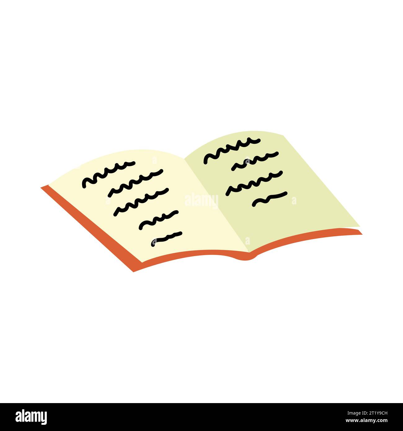 Open book color element. Textbook for academic studies. Digital ...